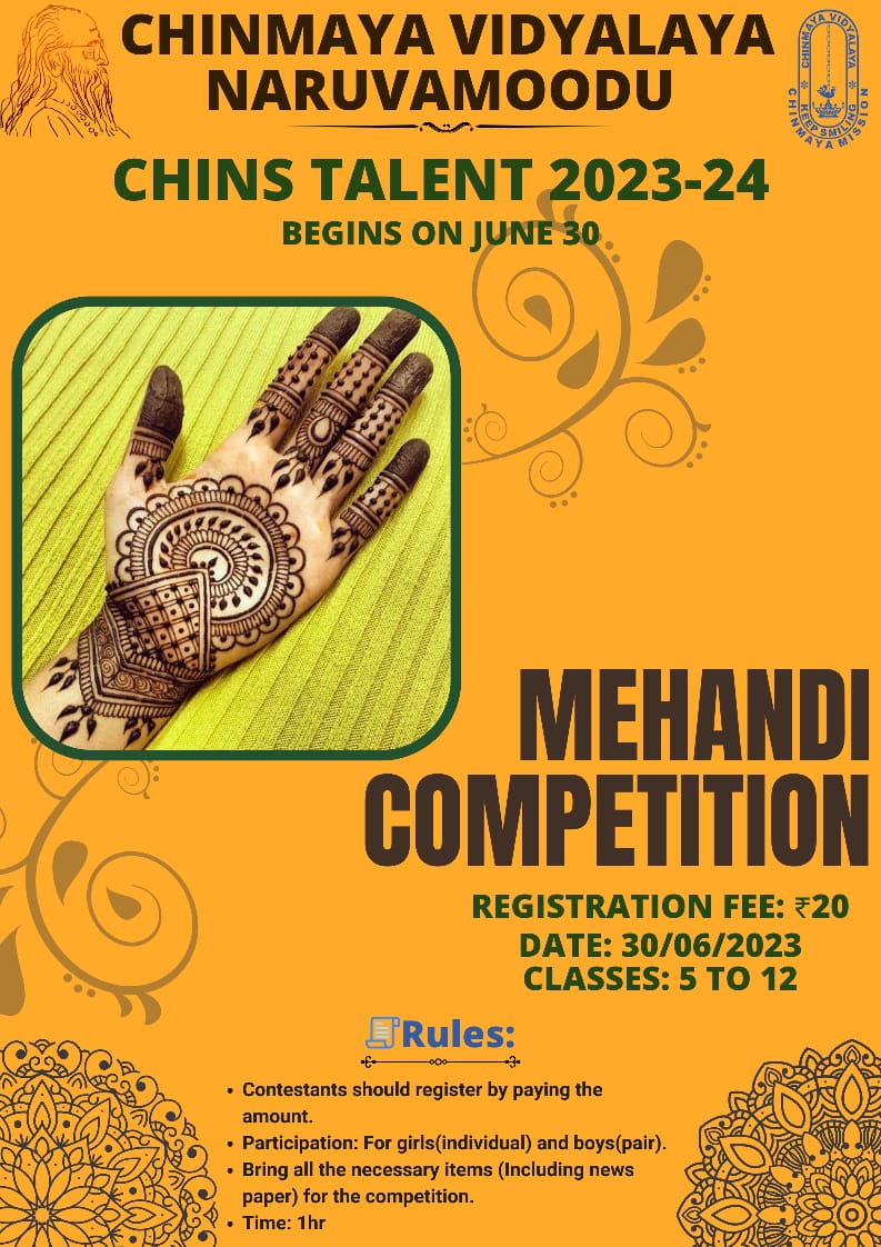 Mehandi Fest – Chinmaya Vidyalaya Naruvamoodu